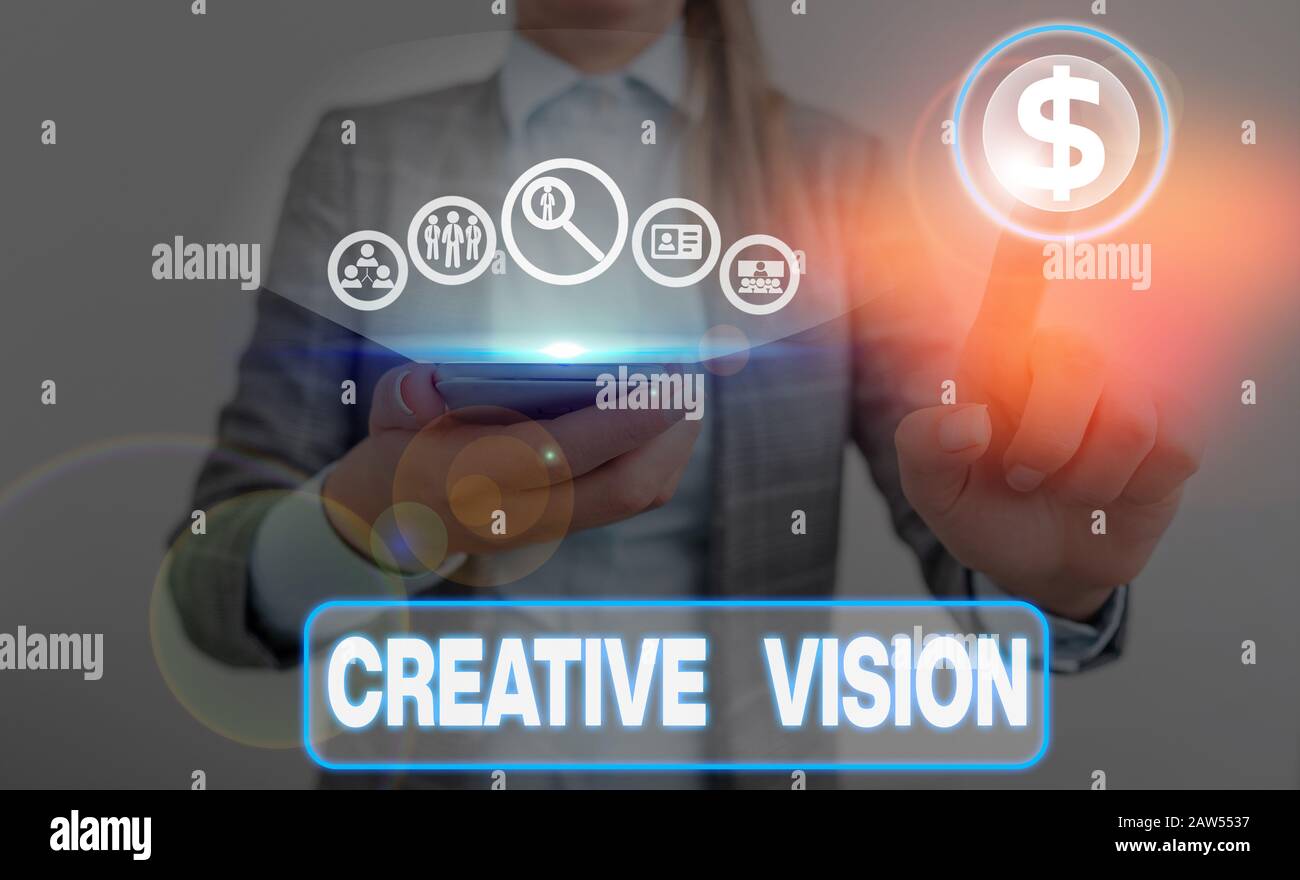 Writing note showing Creative Vision. Business concept for process of ...