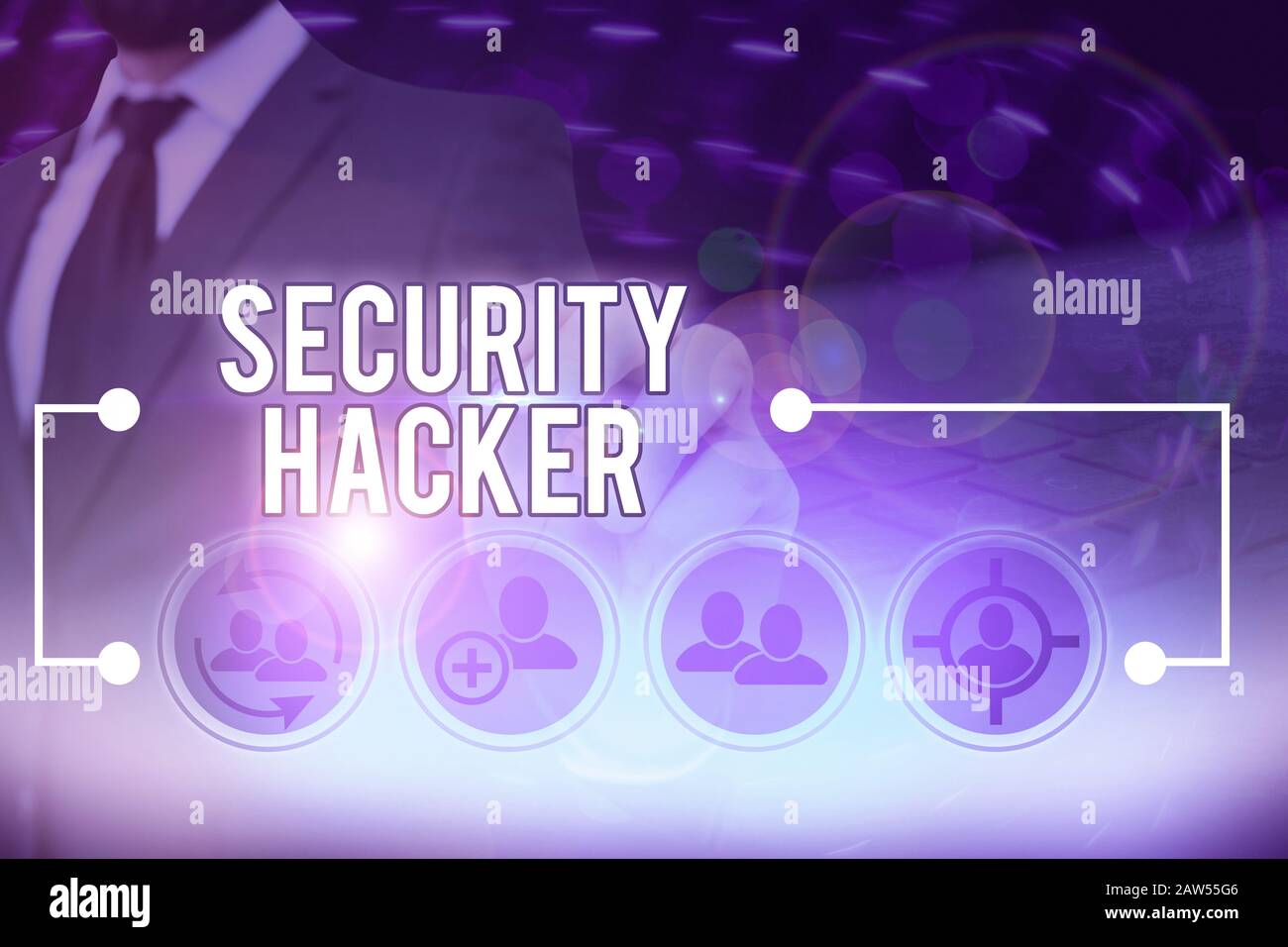 Text sign showing Security Hacker. Business photo text someone who ...