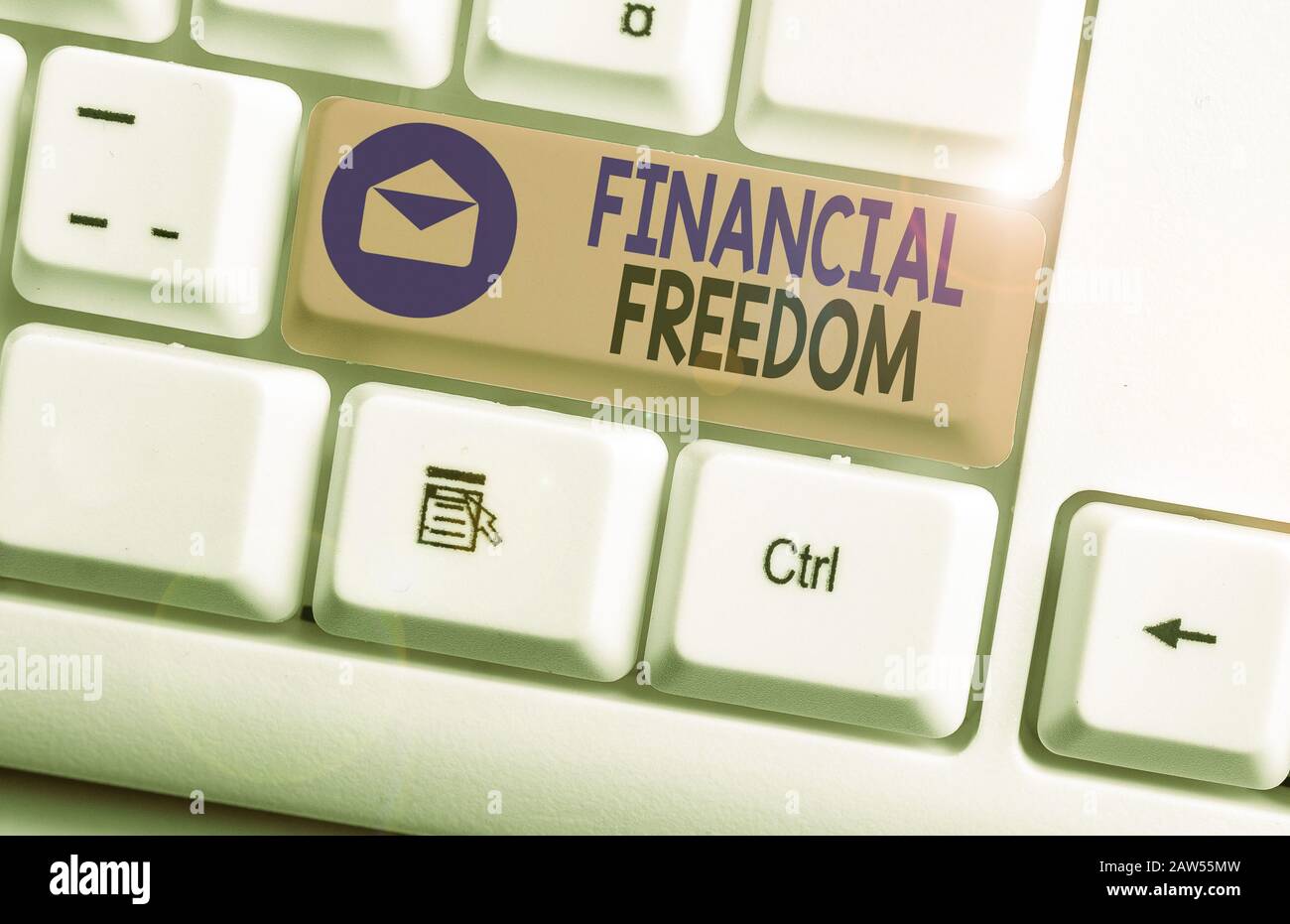 Writing note showing Financial Freedom. Business concept for make big ...