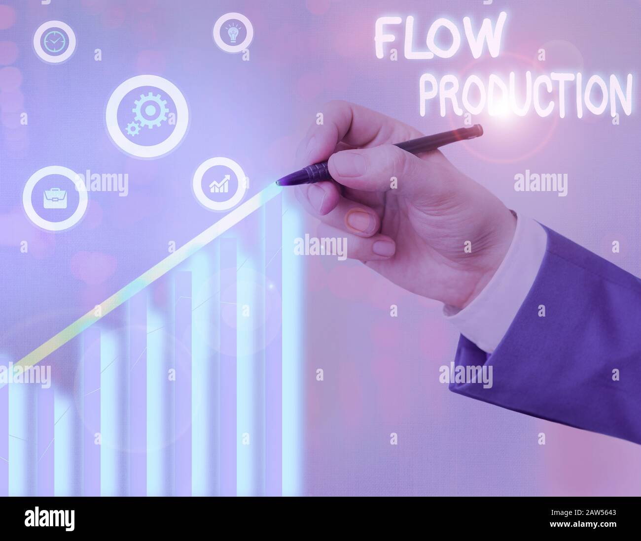 Conceptual hand writing showing Flow Production. Concept meaning items ...