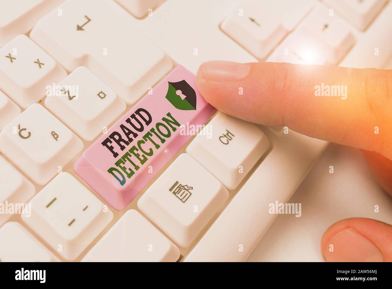 Writing note showing Fraud Detection. Business concept for ...