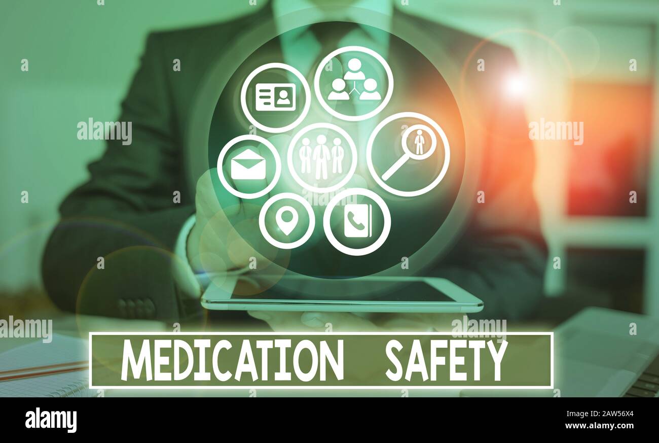 Handwriting text Medication Safety. Conceptual photo freedom from ...
