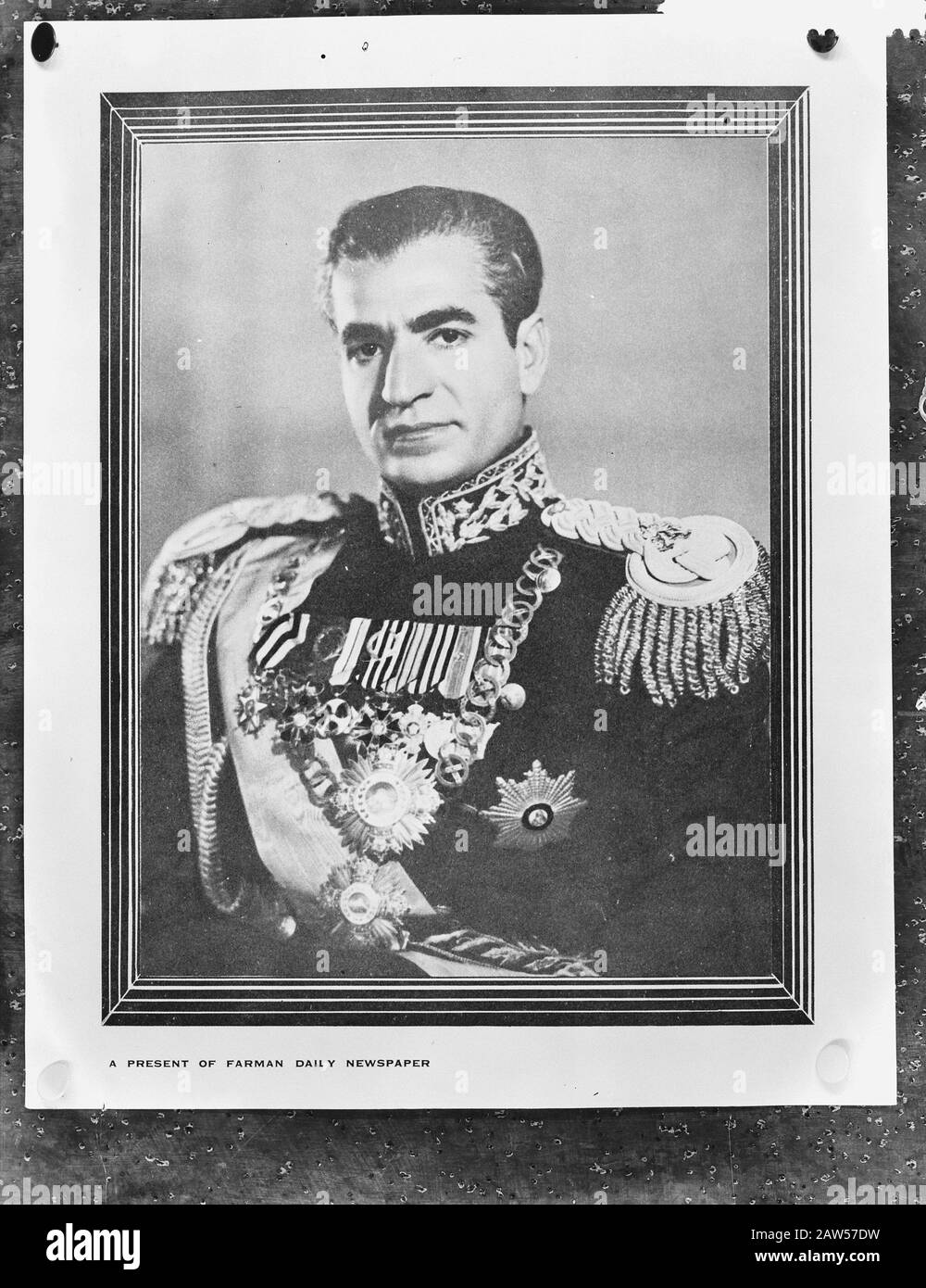 Portrait of Muhammad Reza Shah Pablevi, Shah of Persia Annotation ...