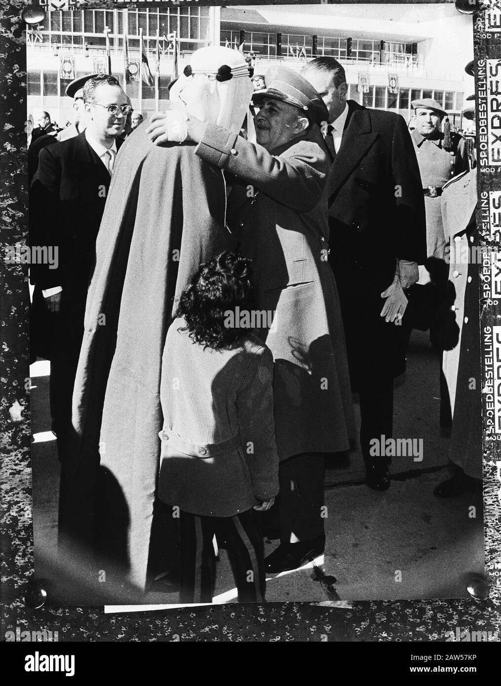 King Saud Abdul Ibu Assiz visiting Madrid. Along with Franco Date ...