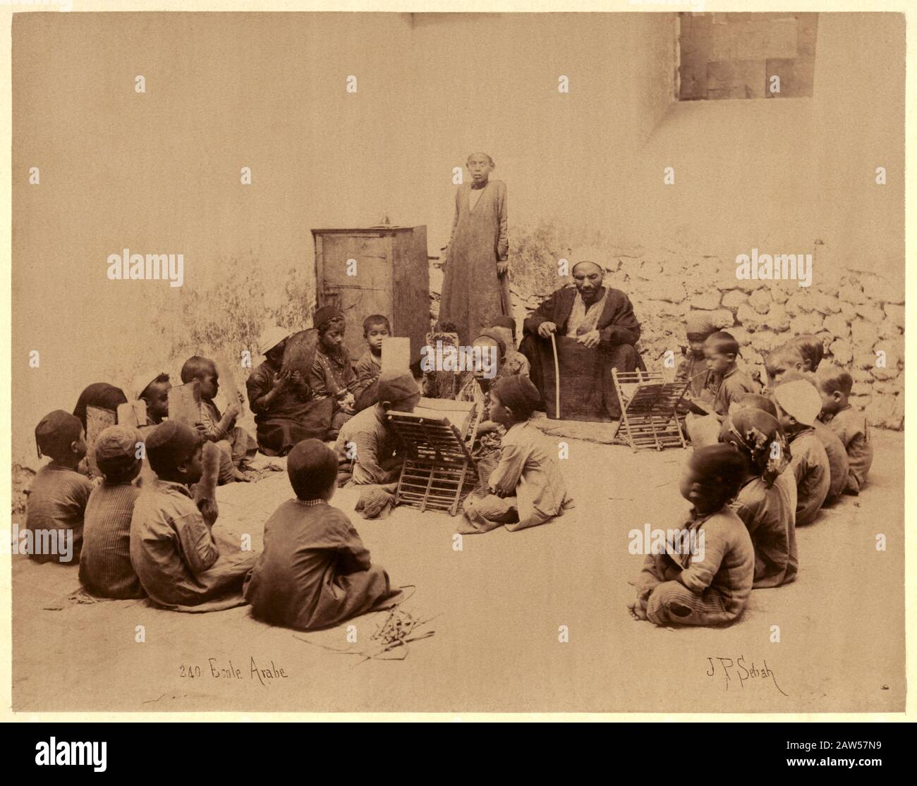 1890 ca , EGYPT : The Arabian School . Photo by french photographer ...