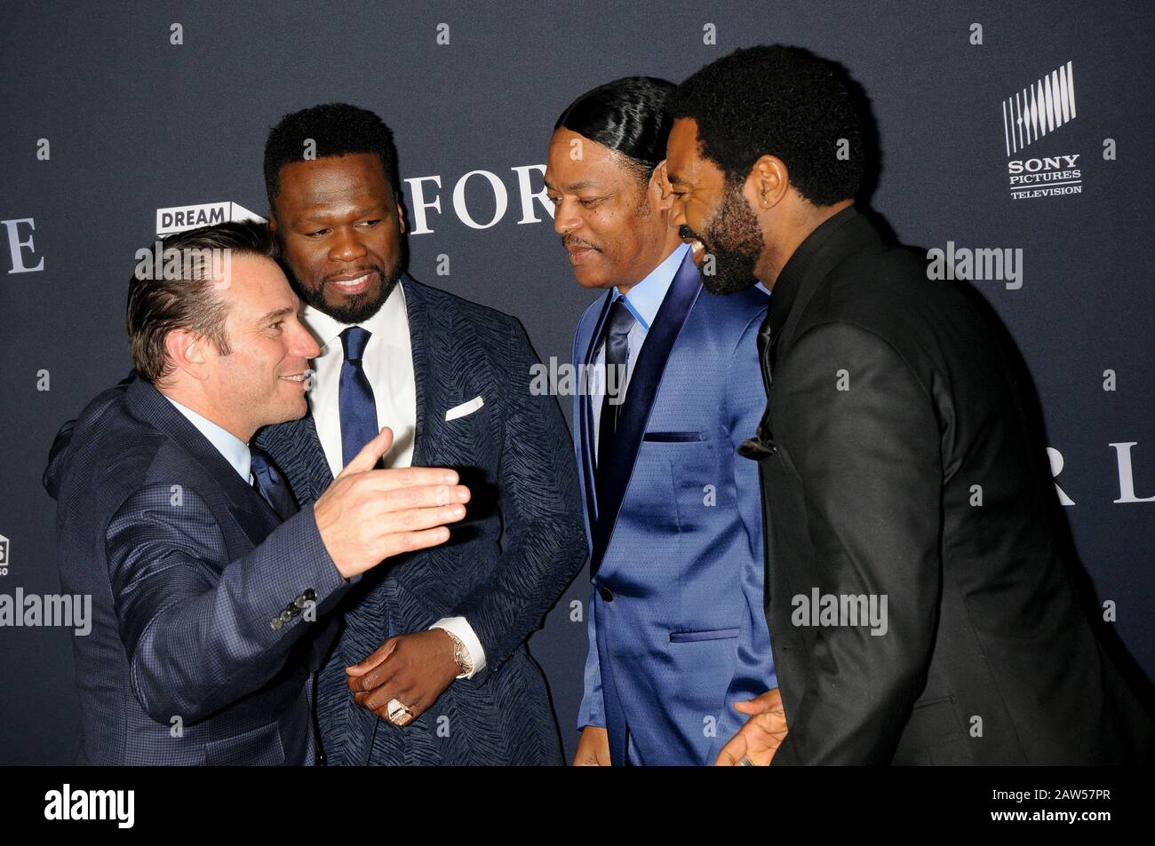 (L-R) Hank Steinberg, Curtis Jackson (50 Cent), Isaac Wright Jr. and ...