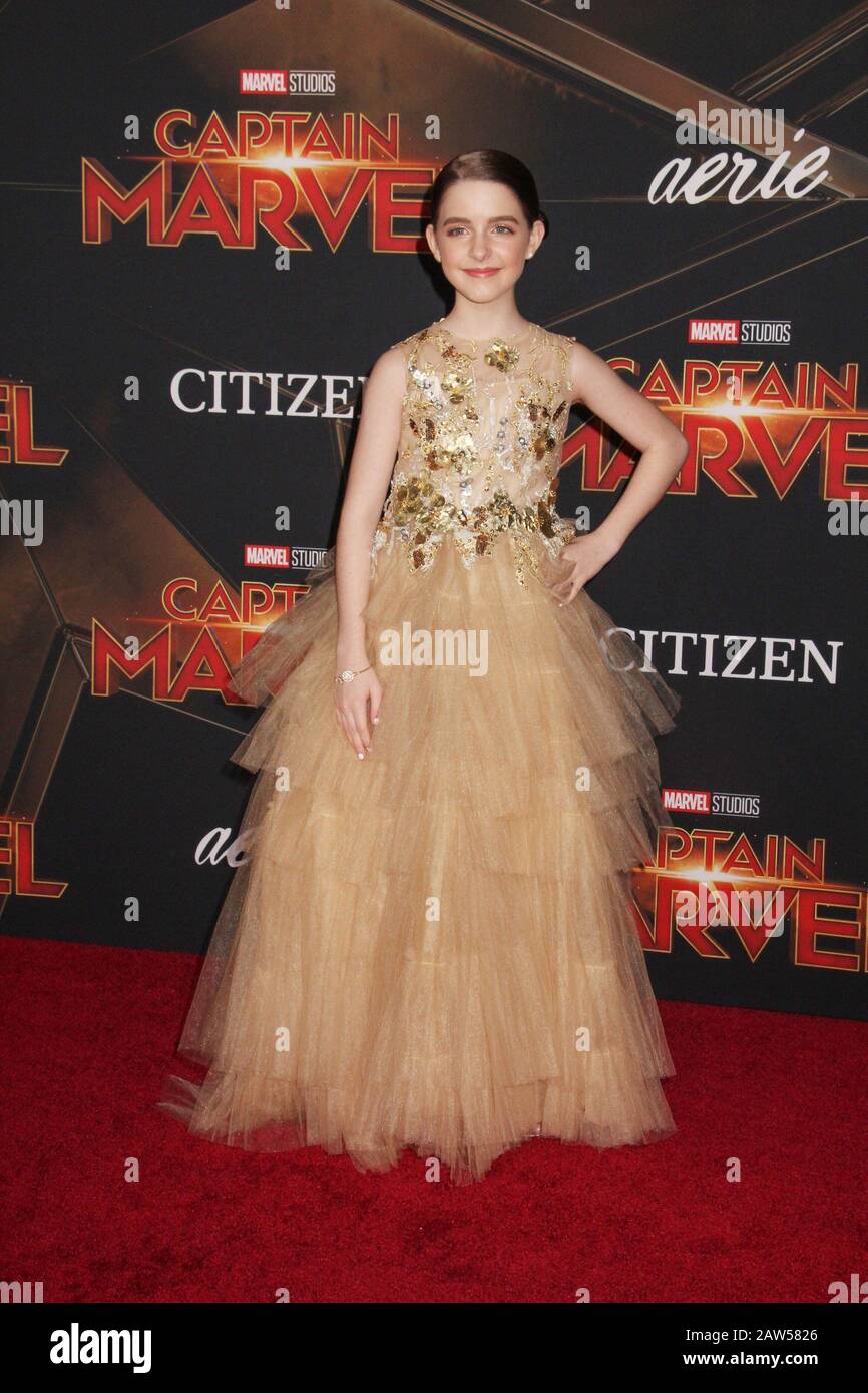 Hollywood, CA, USA. Mckenna Grace at Marvel Studios "Captain Marvel ...