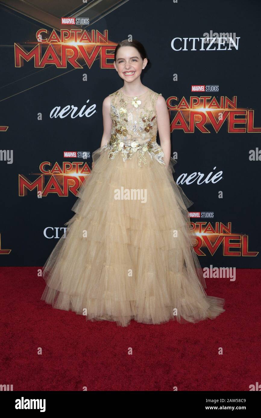 Hollywood, CA, USA. Mckenna Grace at Marvel Studios "Captain Marvel ...