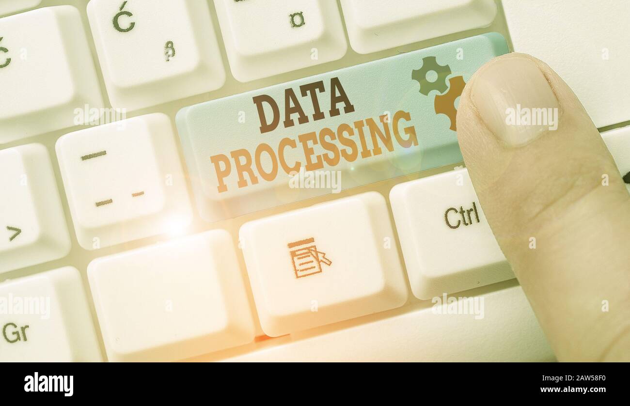 Writing note showing Data Processing. Business concept for collection ... Writing note showing Data Processing. Business concept for collection ...
