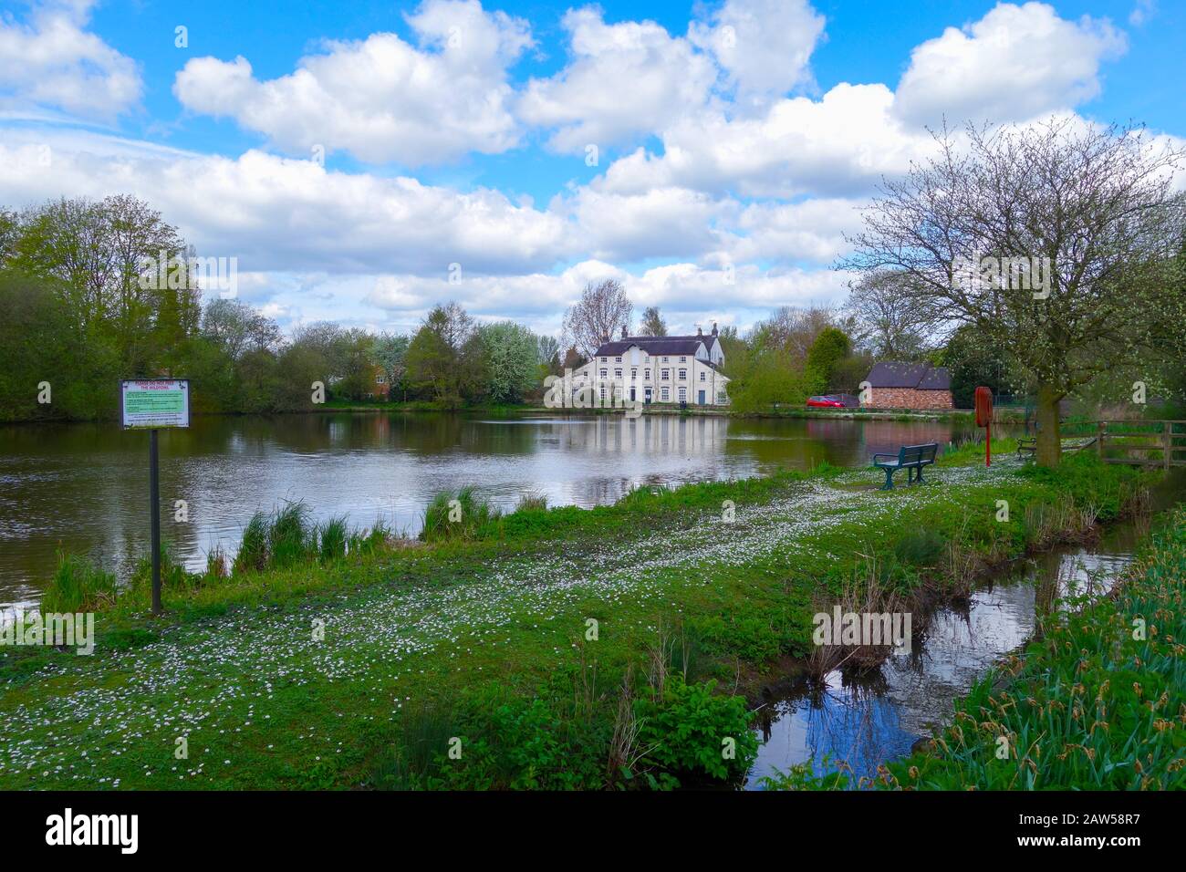 Madeley Mill and Madeley Pool, Madeley, Staffordshire, England, UK ...