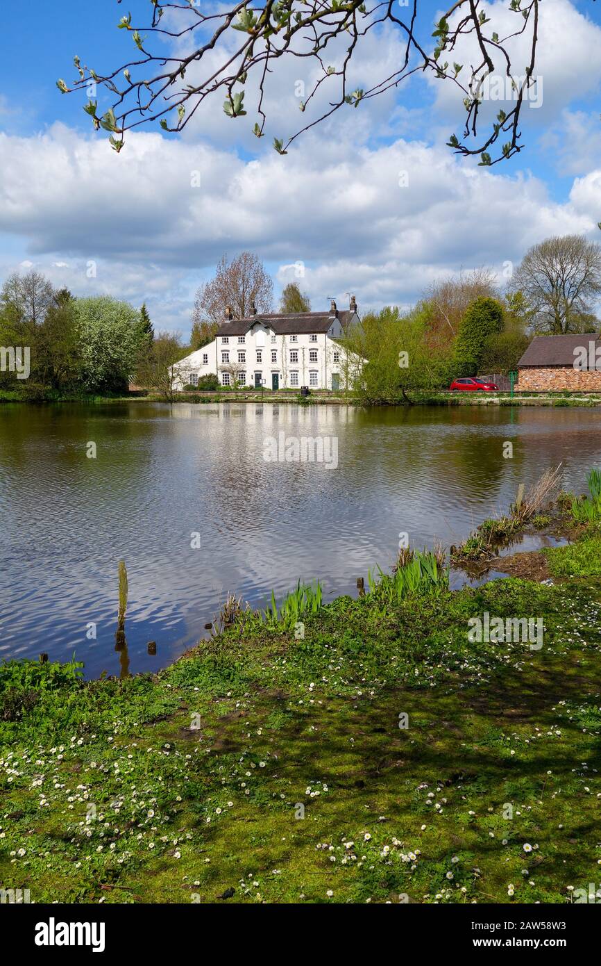 Madeley Mill and Madeley Pool, Madeley, Staffordshire, England, UK ...