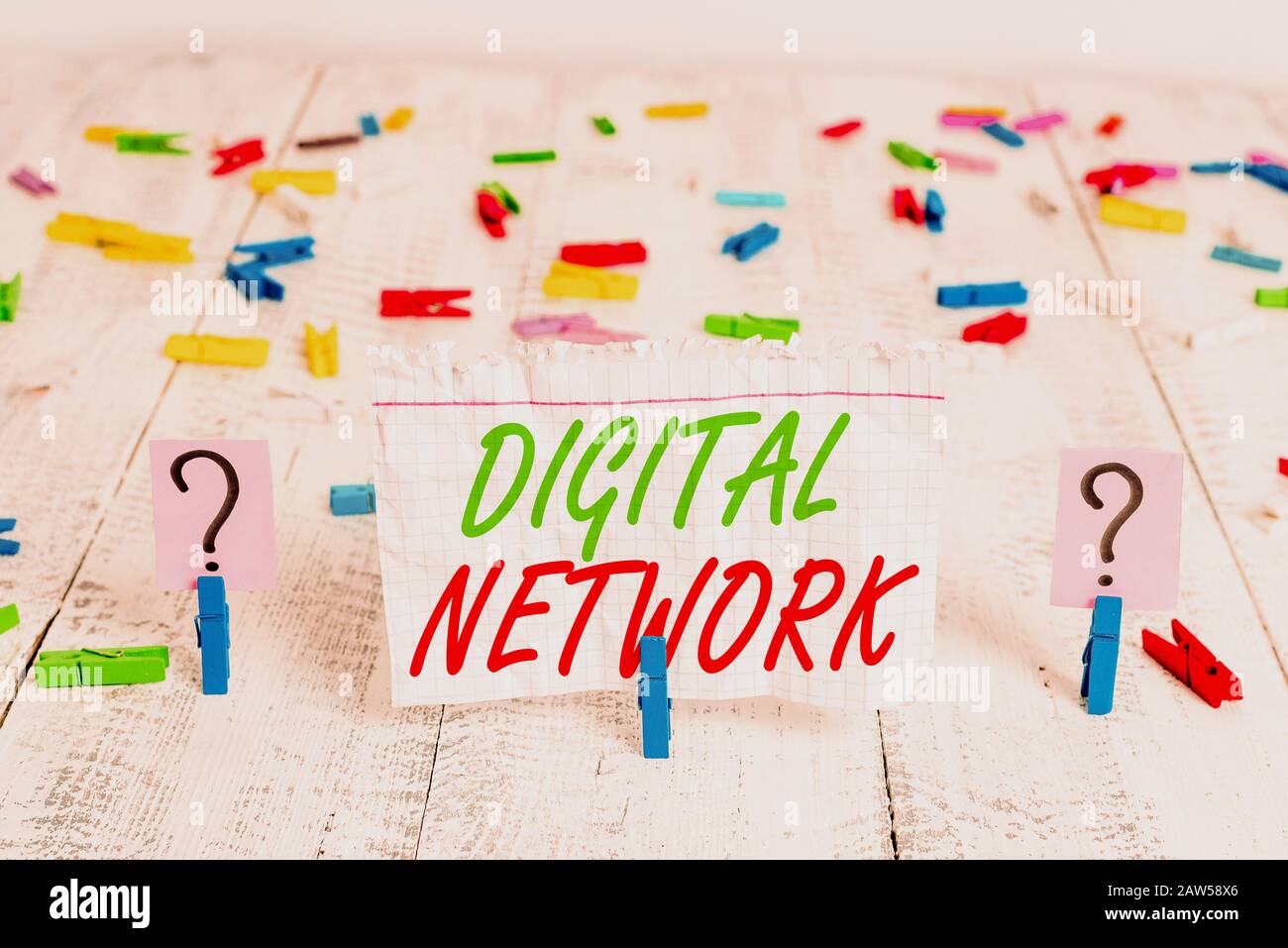 Writing note showing Digital Network. Business concept for network ...