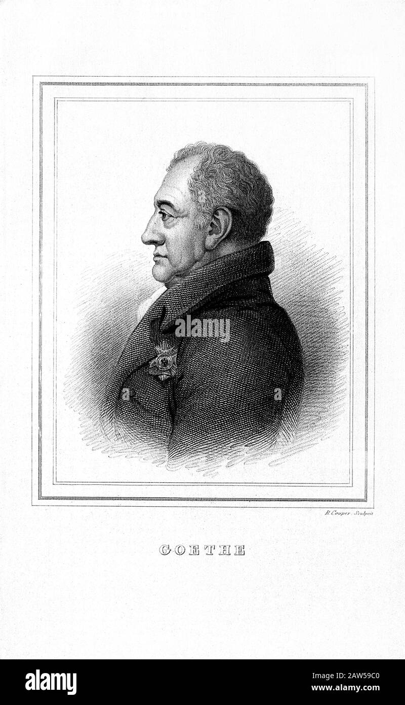 Portrait johann wolfgang von goethe german poet Black and White Stock ...