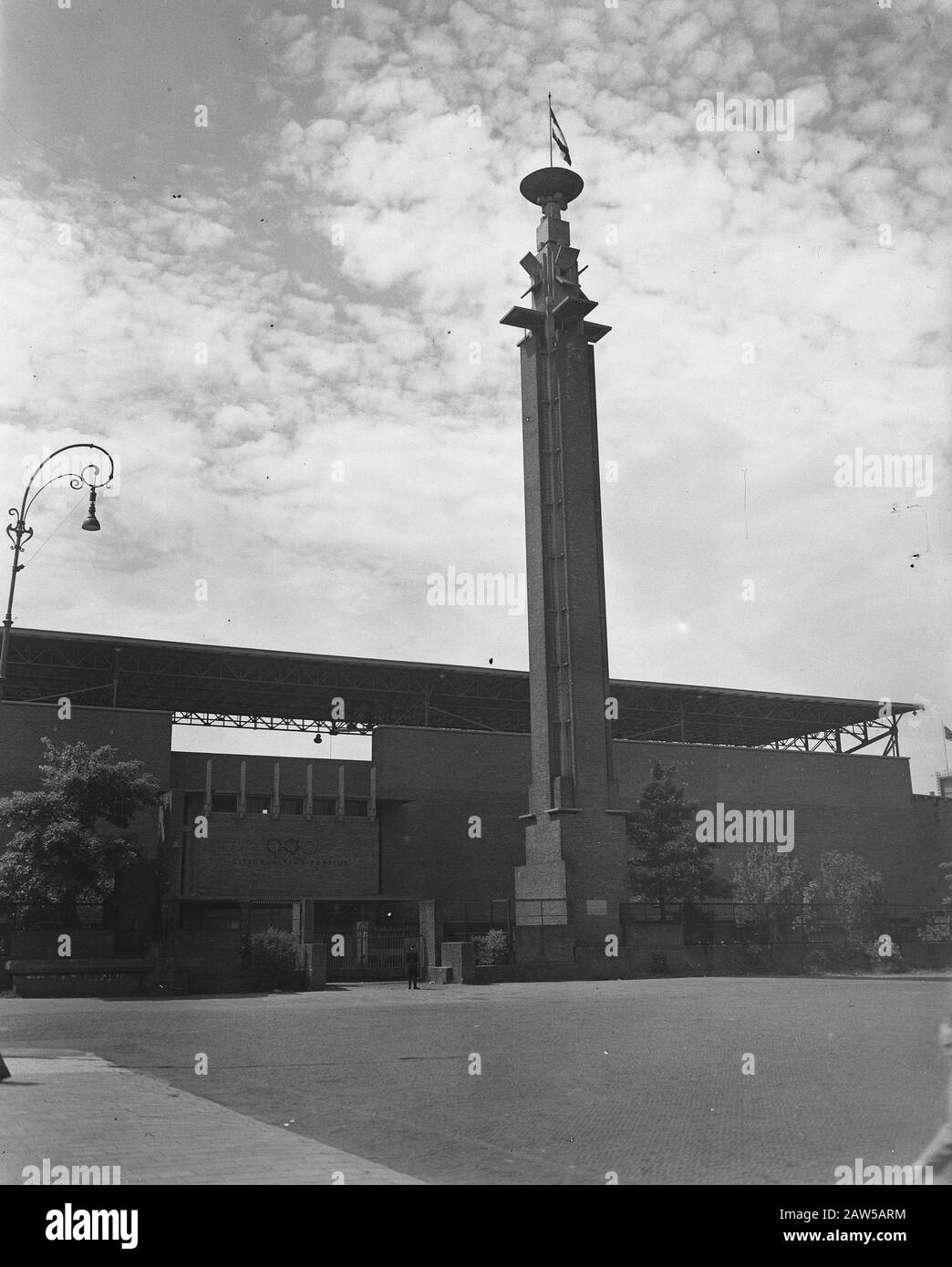 Marathon Tower of the Olympic Stadium in Amsterdam Date: May 23, 1947 ...