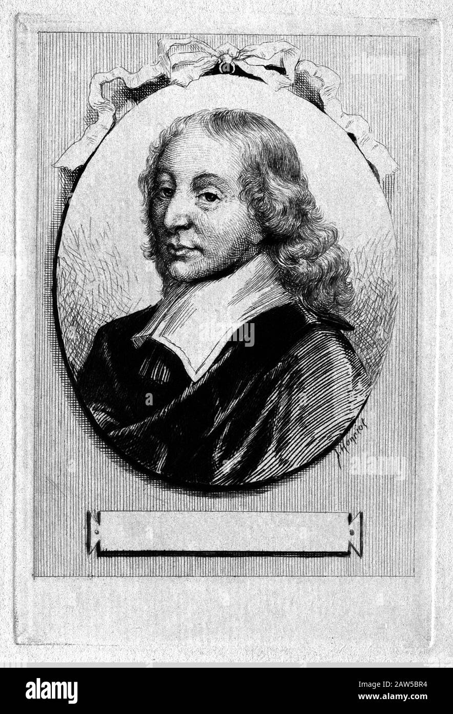 Blaise pascal portrait french mathematician Black and White Stock ...