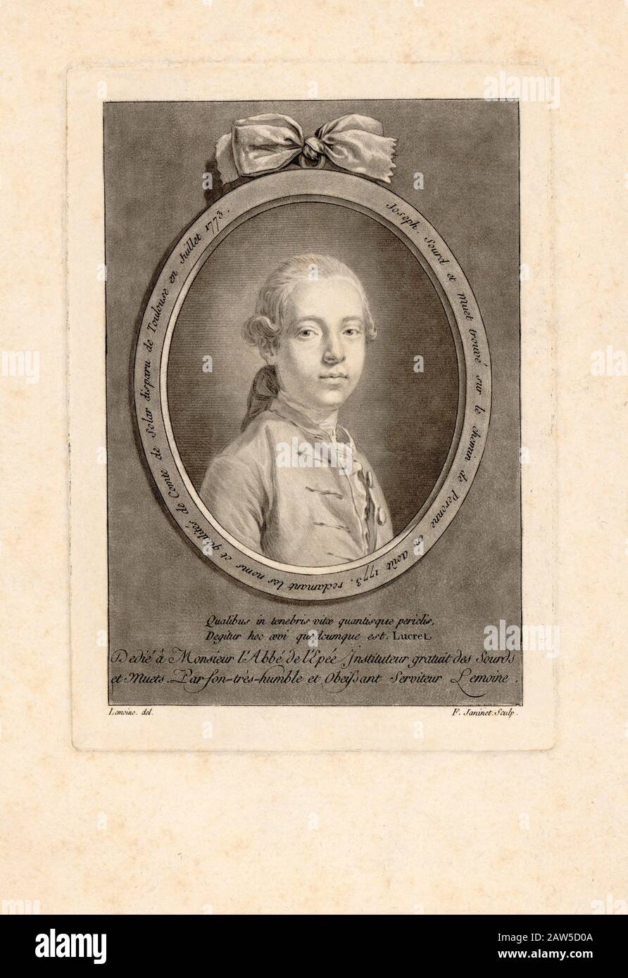 1773 , FRANCE : The unknowna child of 10 to 12 years Joseph , deaf and ...