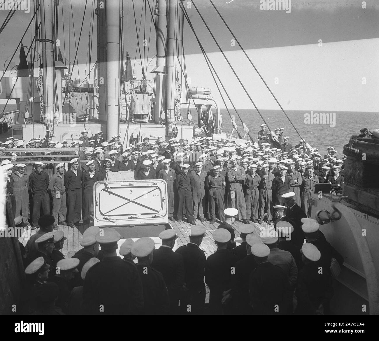 Maneuvers Western Fleet Annotation: Crew of a Dutch naval vessel is ...