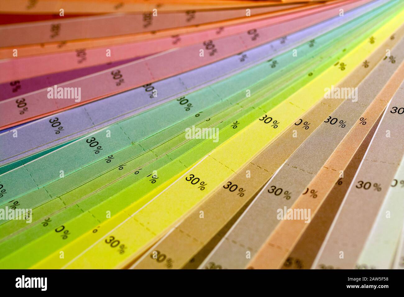 Color print of pantone statistics offset scale Stock Photo - Alamy