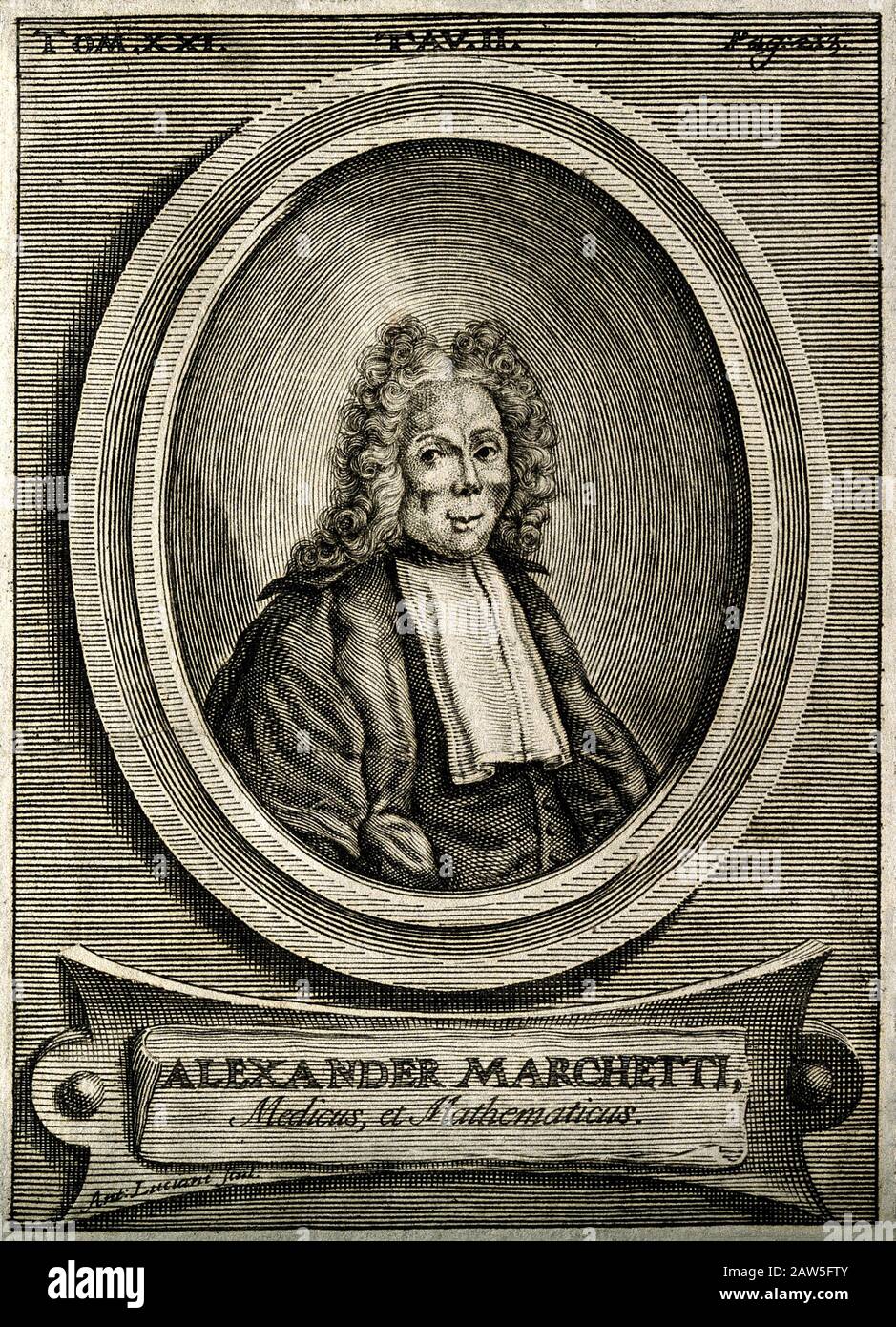 1700 ca , ITALY : Portrait of italian mathematician and medicine Doctor ...
