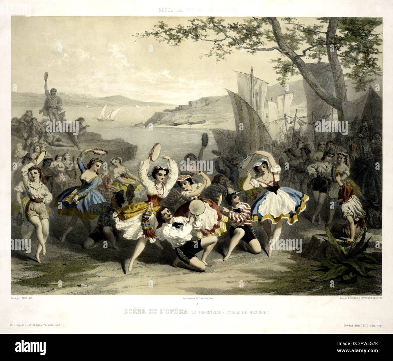 1870 ca, PARIS , FRANCE : A Napolitan TARANTELLA dance , a fantasy ...