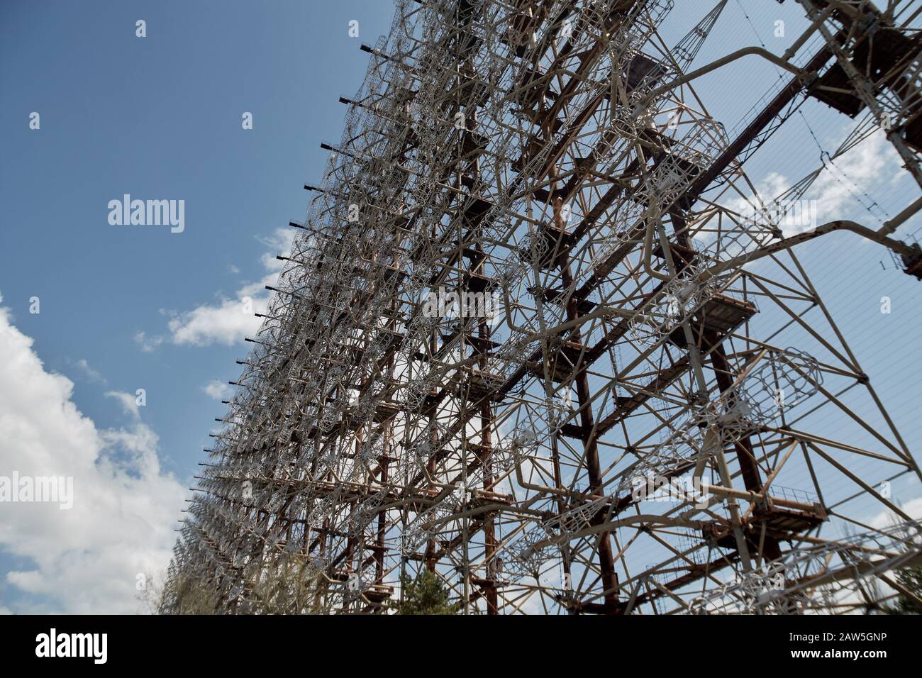 Large antenna field. Soviet radar system Duga at Chernobyl nuclear ...
