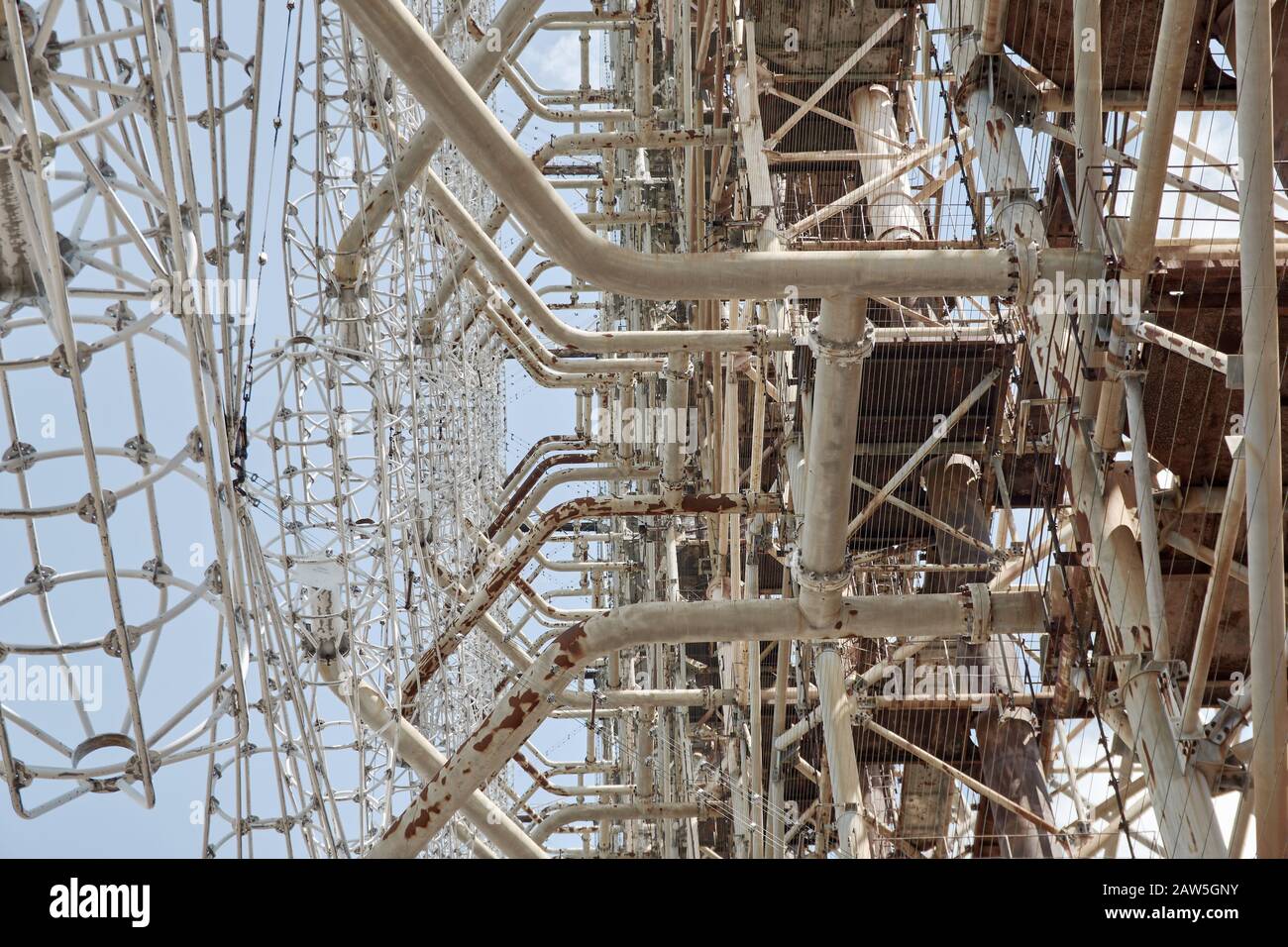 Large antenna field. Soviet radar system Duga at Chernobyl nuclear ...