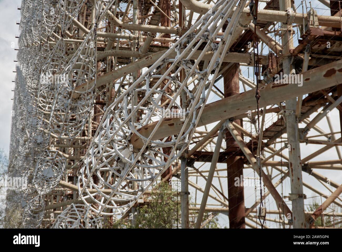 Large antenna field. Soviet radar system Duga at Chernobyl nuclear ...