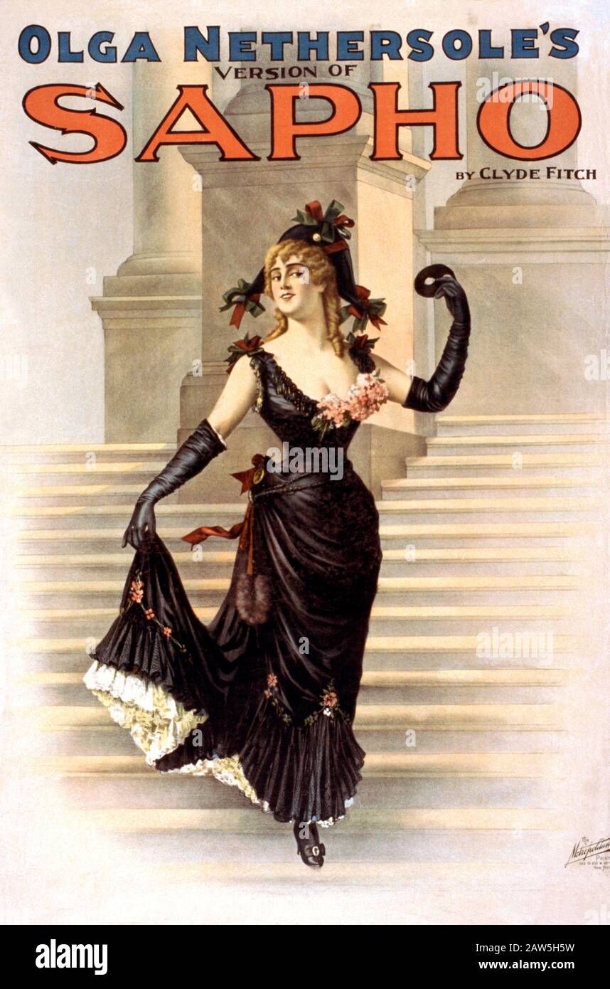 1908 , New York , USA : The advertising poster for the play SAPHO by ...