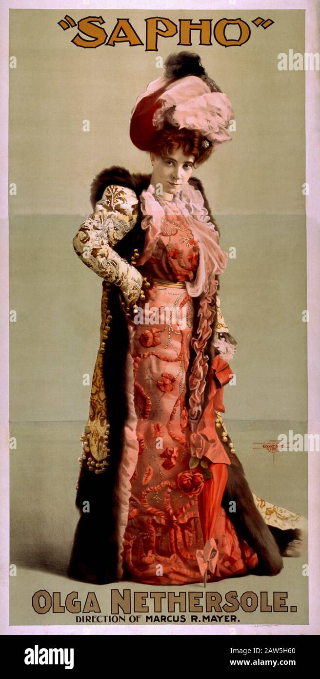 1908 , New York , USA : The advertising poster for the play SAPHO by ...