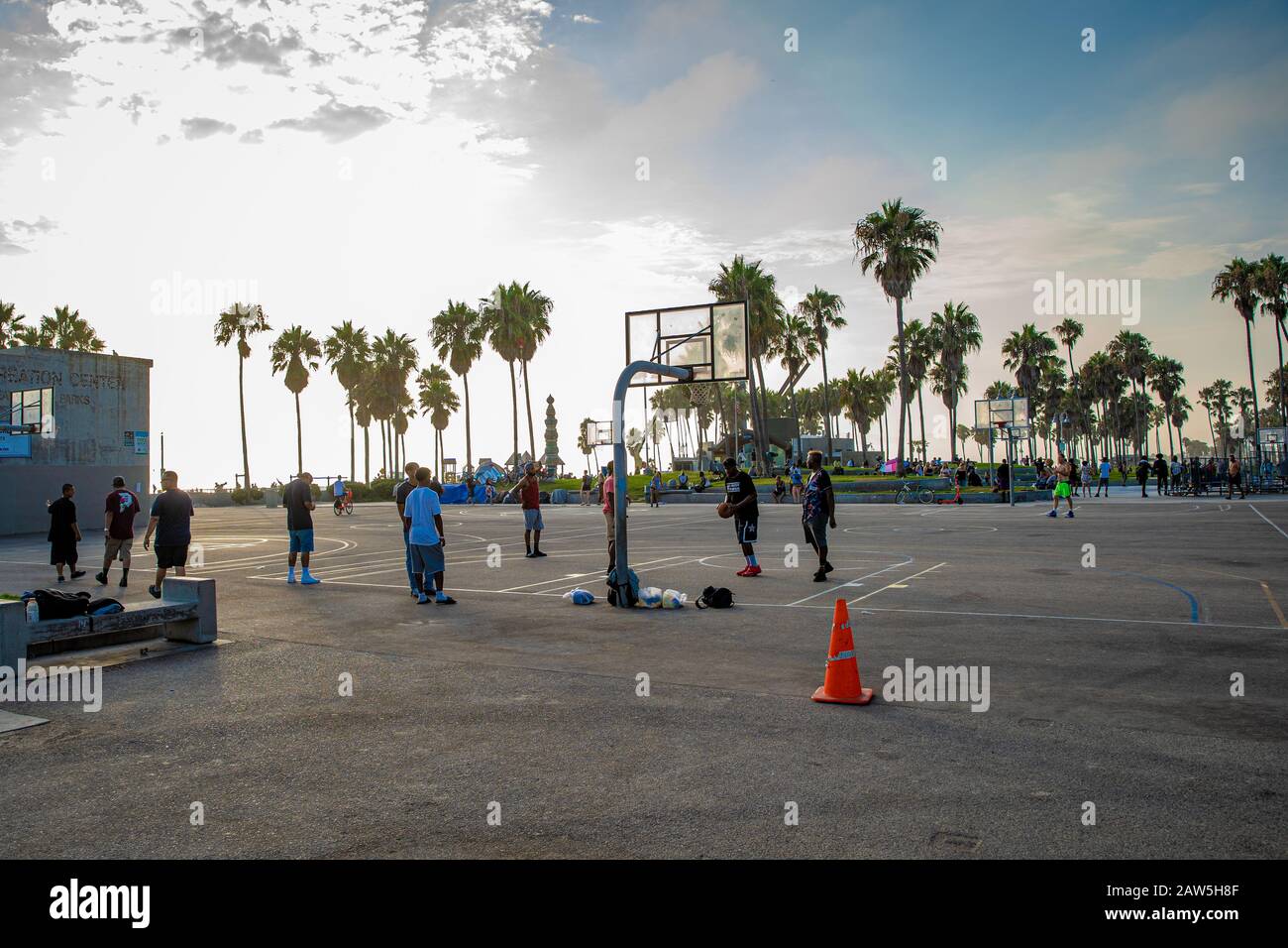 LOS ANGELES - SEPTEMBER 3, 2019: A basketball race on the ocean coast ...