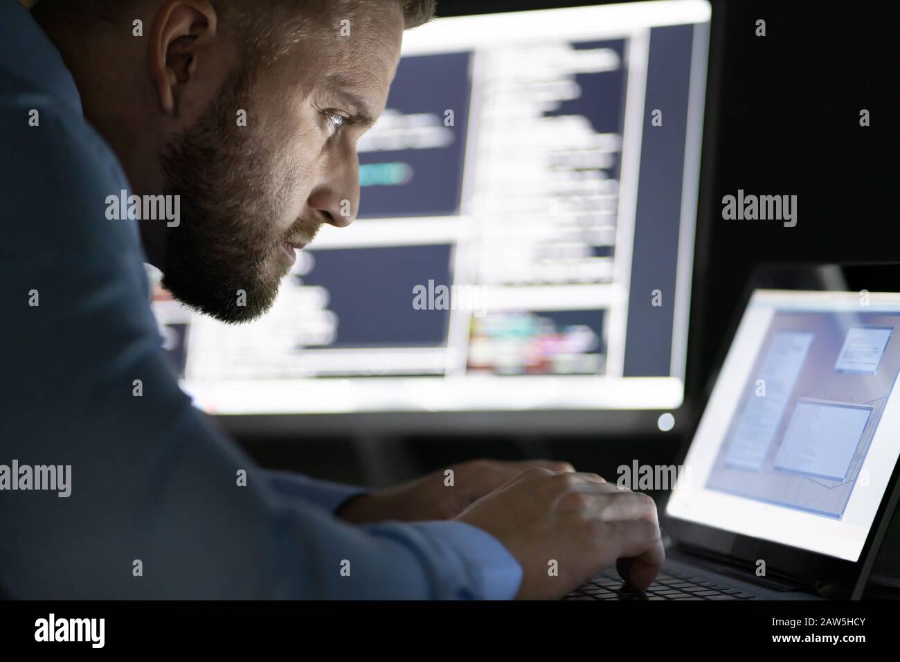 Multiple computer screens crime hi-res stock photography and images - Alamy
