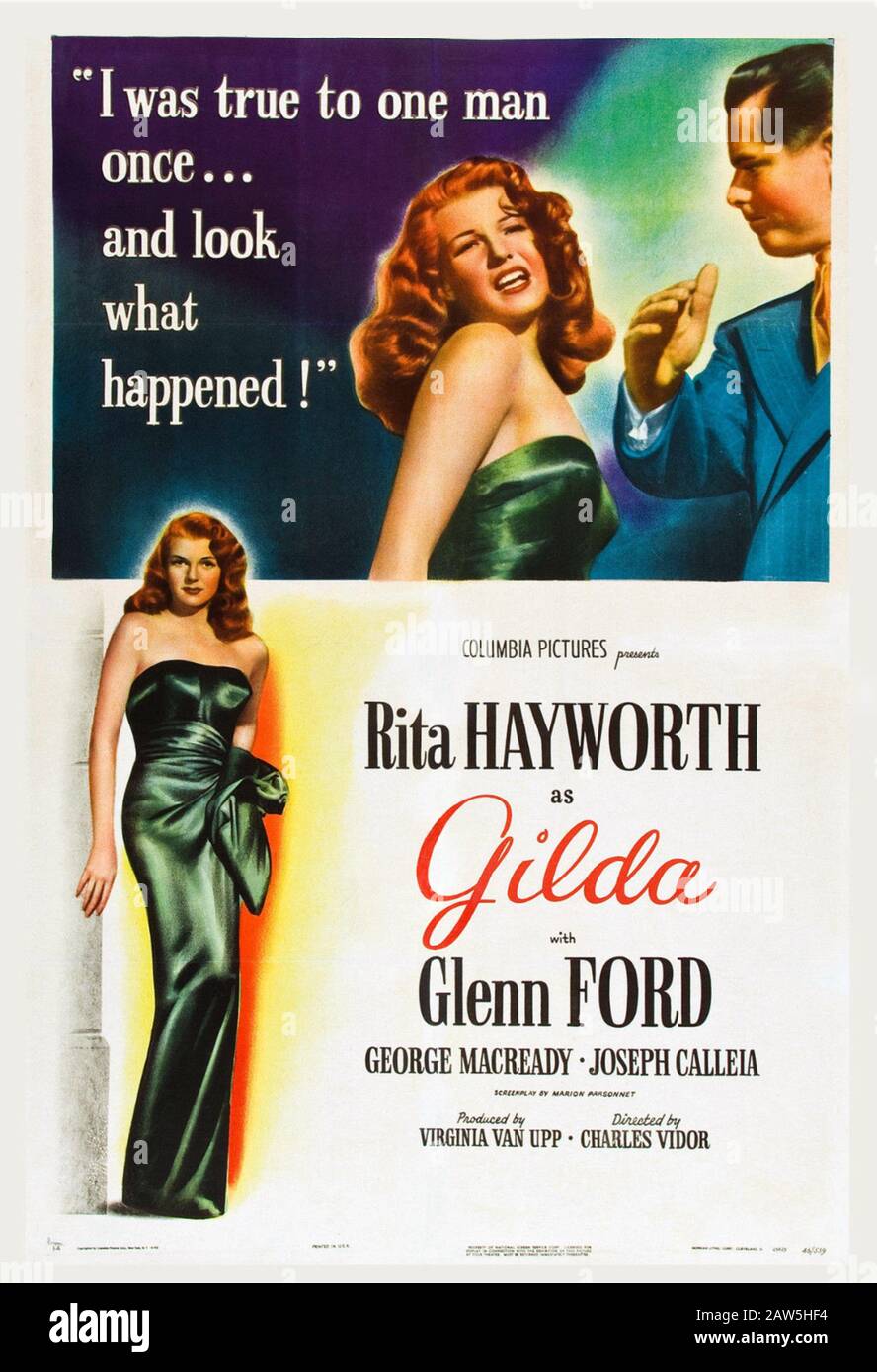 1946 , USA : The original poster advertising for the movie GILDA ( 1946 ...
