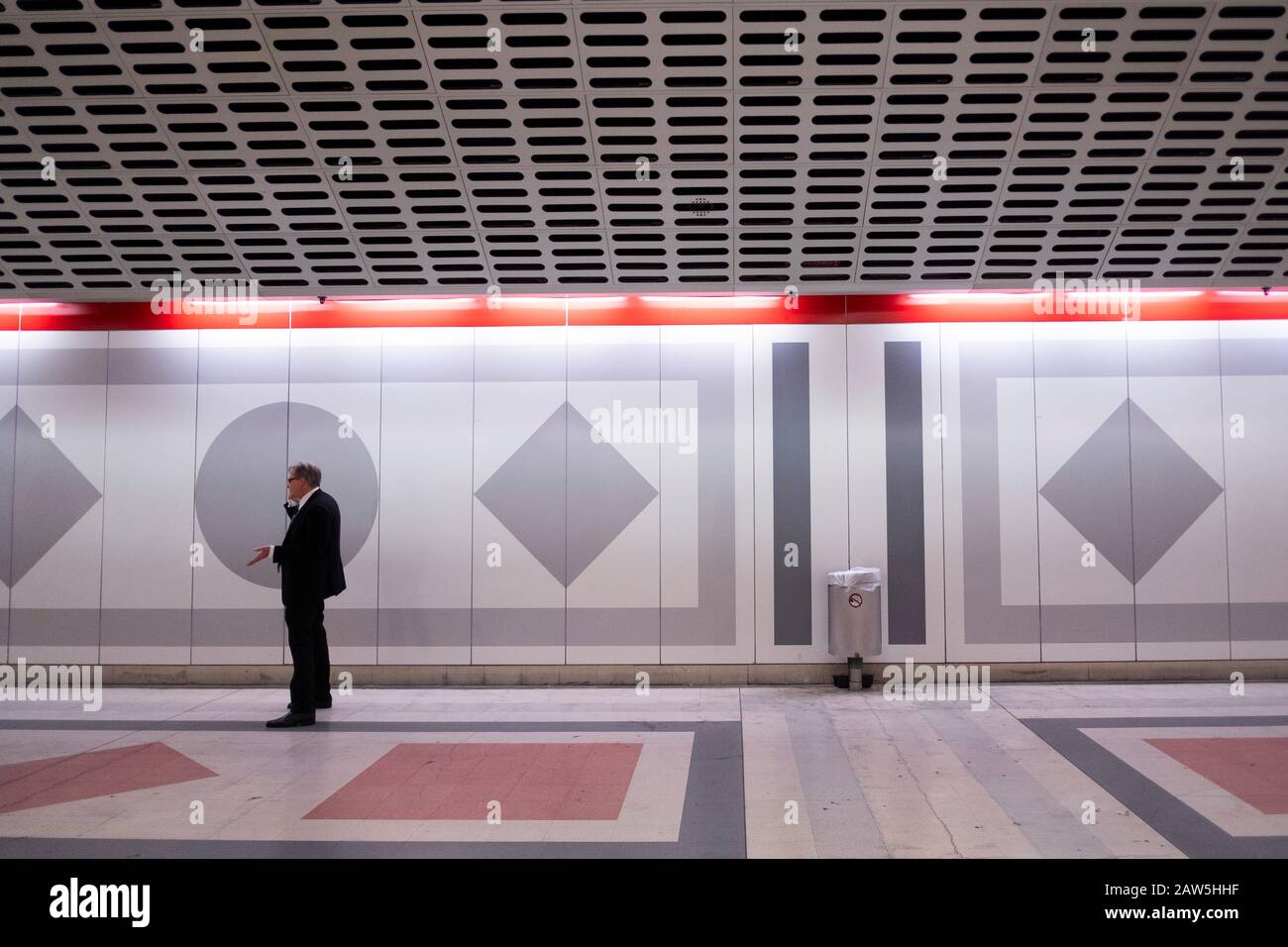 Pershing Square LA Metro train. Downtown Los Angeles, California, USA ...