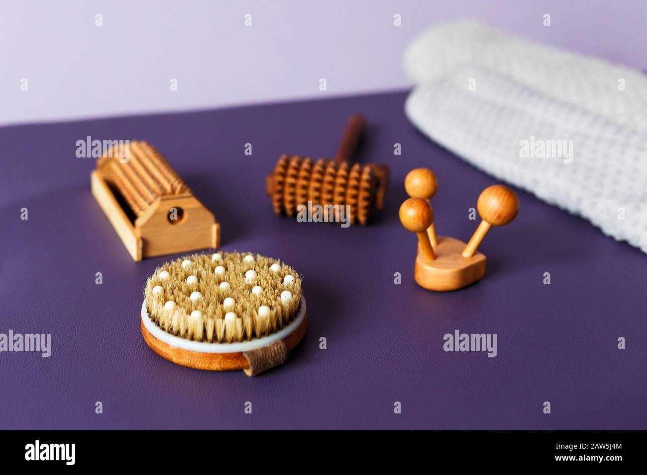 The Therapeutic Massage Bamboo Tool Set Of Different Spa Equipment ...