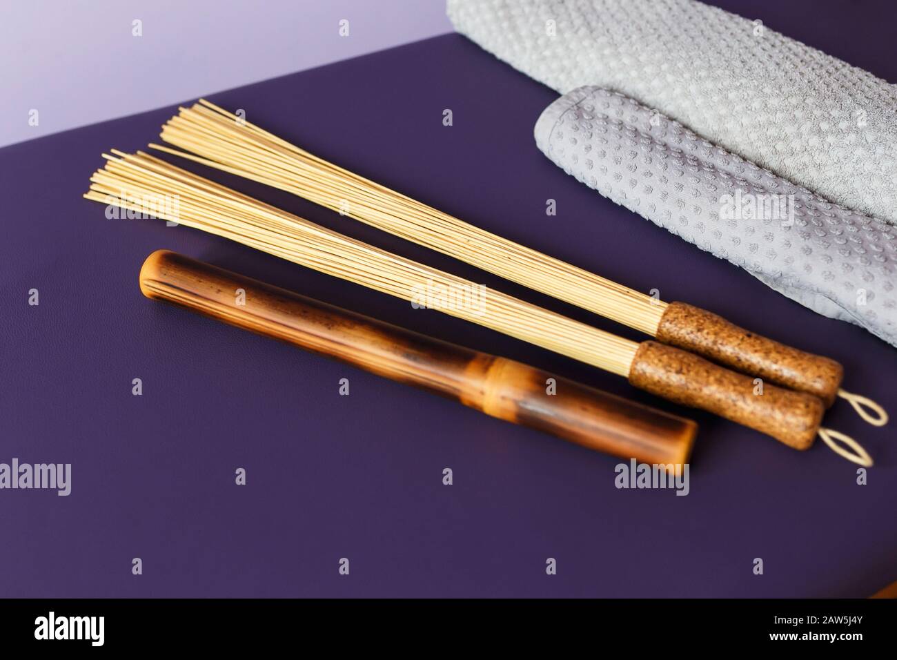 The Therapeutic Massage Bamboo Tool Set Of Different Spa Equipment ...