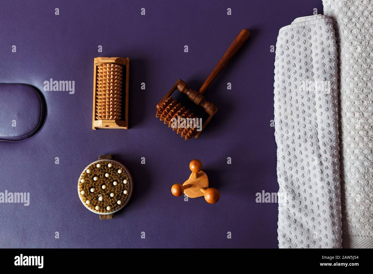 The Therapeutic Massage Bamboo Tool Set Of Different Spa Equipment ...