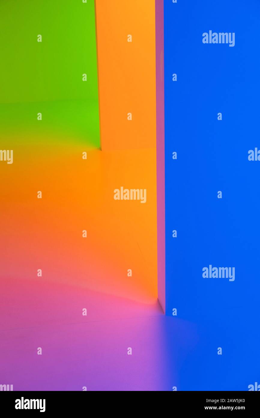 Installation of Chromosaturation by Carlos Cruz-Diez, Museum of ...