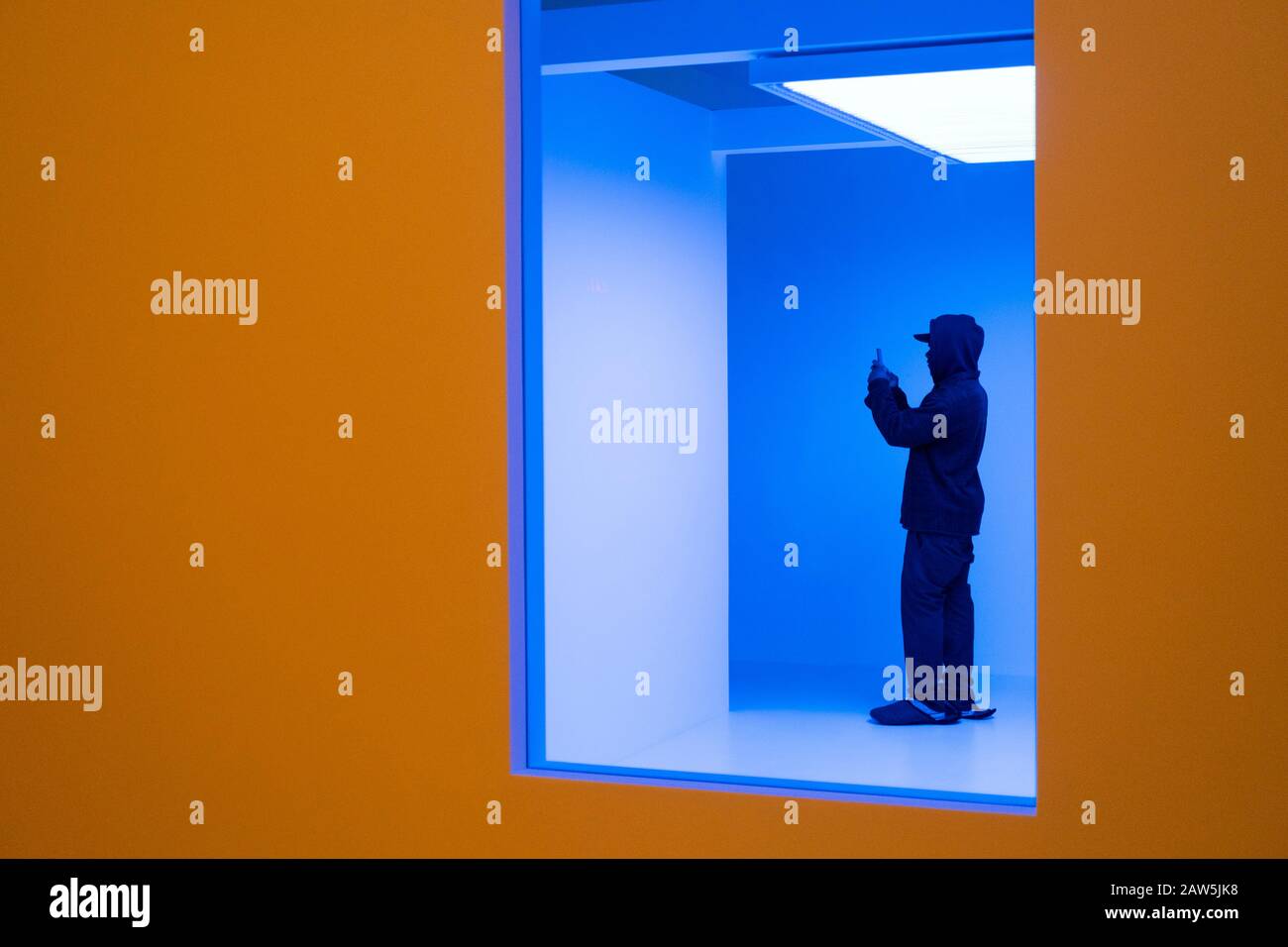 Installation of Chromosaturation by Carlos Cruz-Diez, Museum of ...
