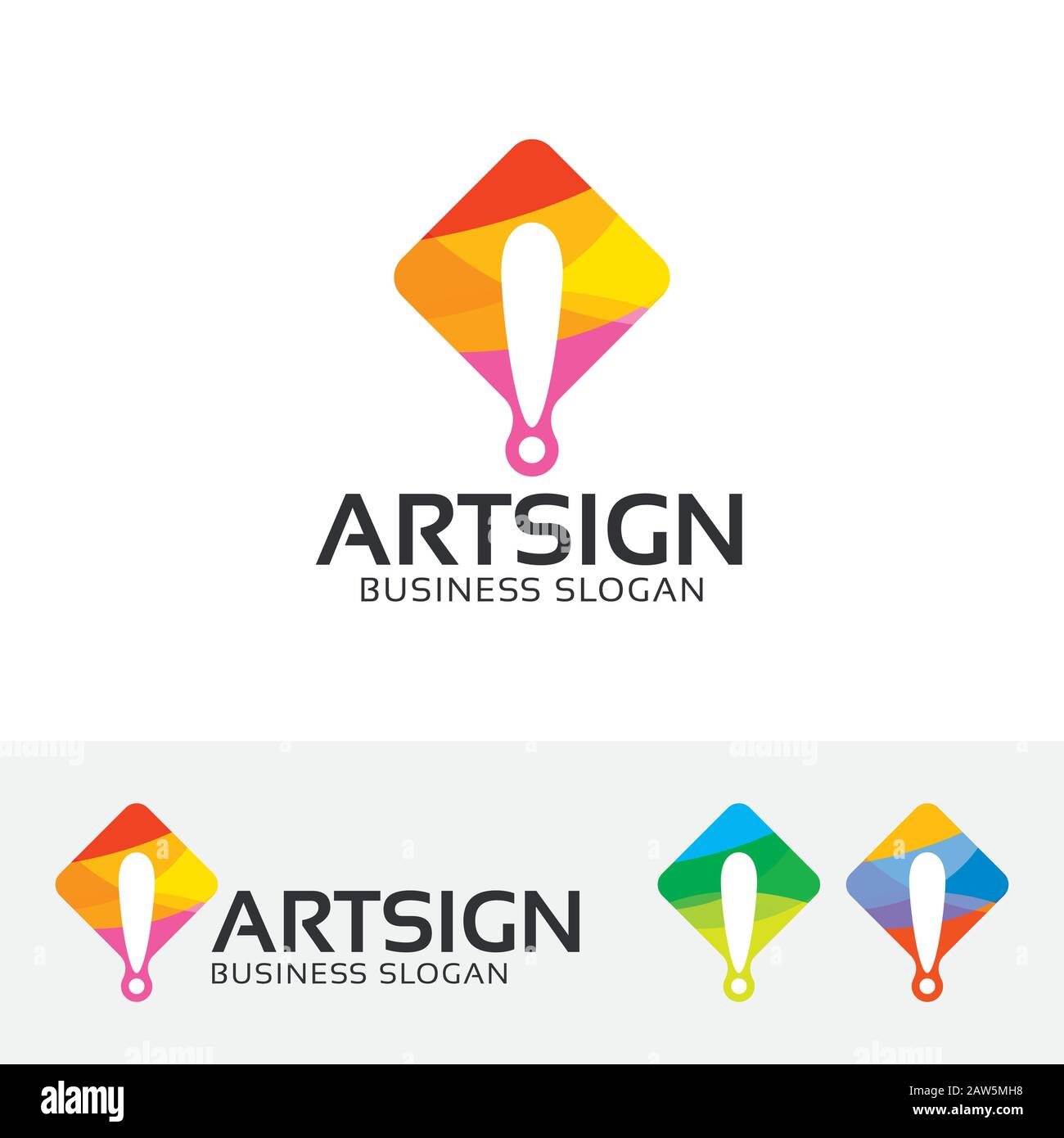 Creative exclamation mark logo design. Abstract punctuation character ...
