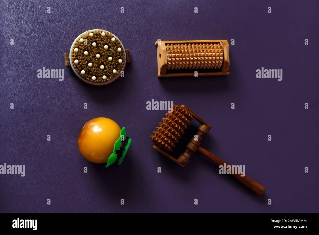 The Therapeutic Massage Bamboo Tool Set Of Different Spa Equipment ...