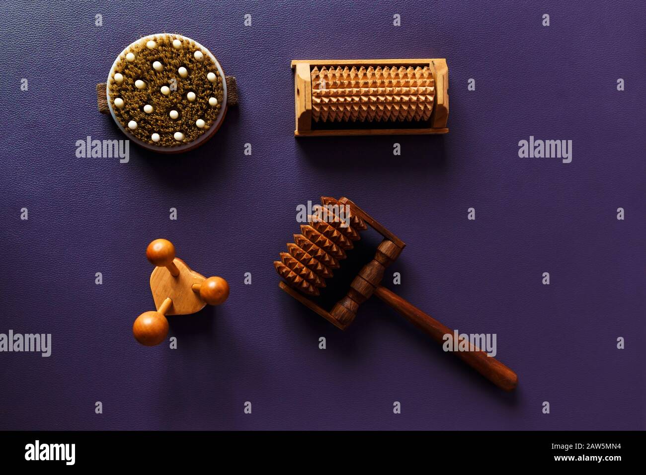 The Therapeutic Massage Bamboo Tool Set Of Different Spa Equipment ...