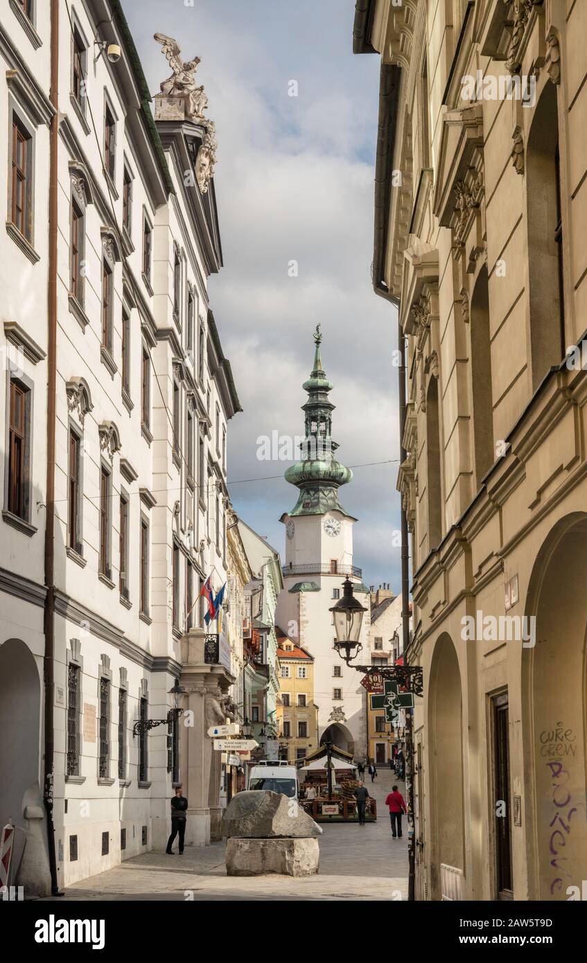 Michalska street, Michael's Gate (Michalska brana) in distance, Old ...