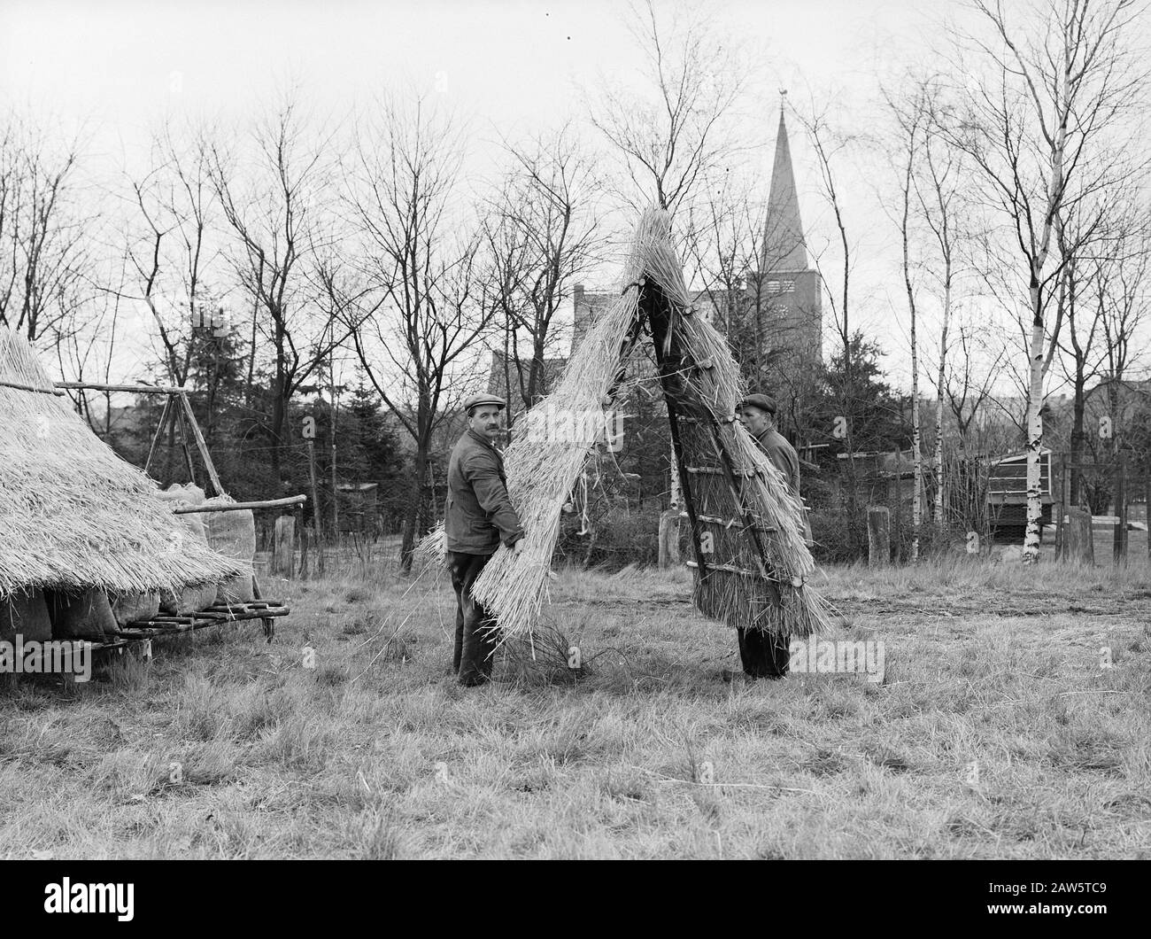 corn cultivation and tobacco, corn, drying racks, thatched, roof ...