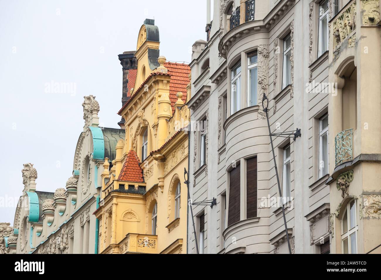 Typical Austro-Hungarian Facade of a baroque appartment residential ...