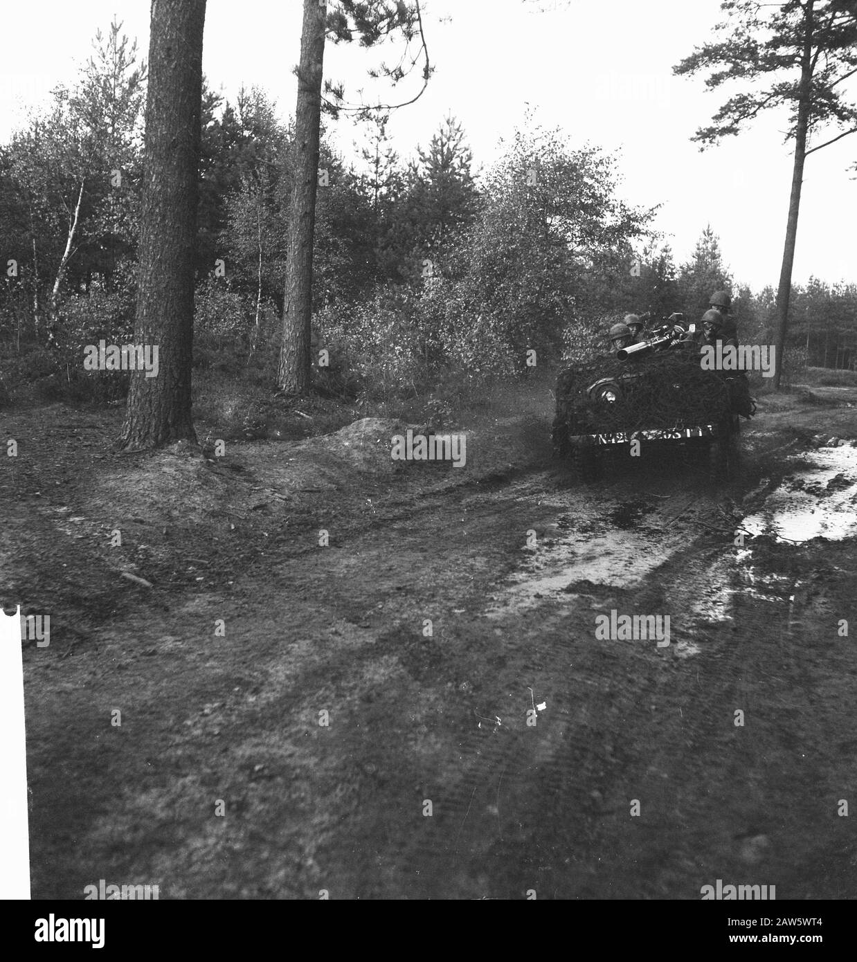 Military Exercise in Germany. TLV on jeep in combat position Date ...