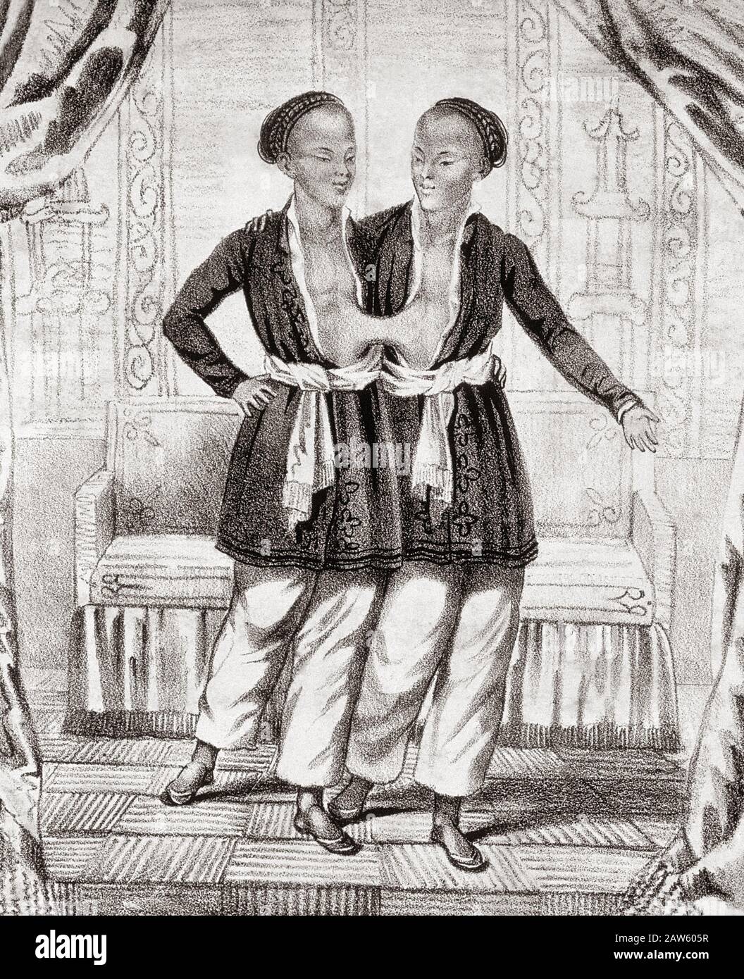 1830 , LONDON , GREAT BRITAIN :The celebrated Thai-American conjoined ...