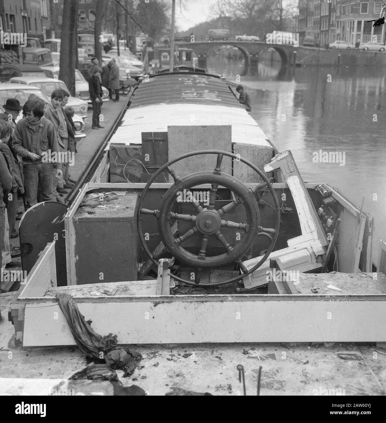 Provo boat during weekend destroyed Date: April 3, 1967 Stock Photo - Alamy