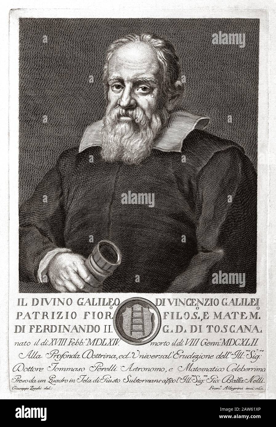 1762 , ITALY : GALILEO GALILEI ( Pisa 1564 - Arcetri 1642 ), portrait ...