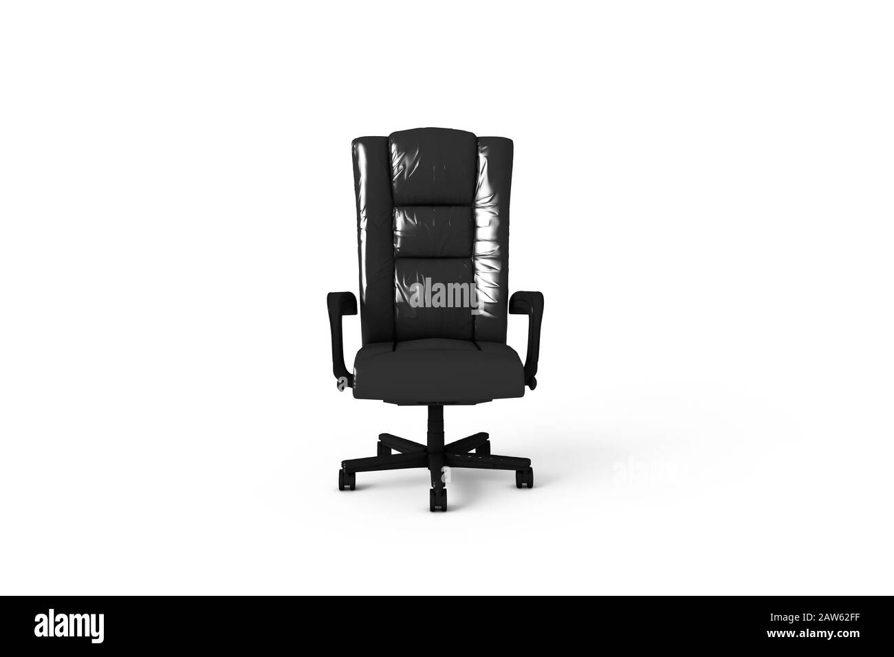3d rendering, front view of standard office chair for business and ...