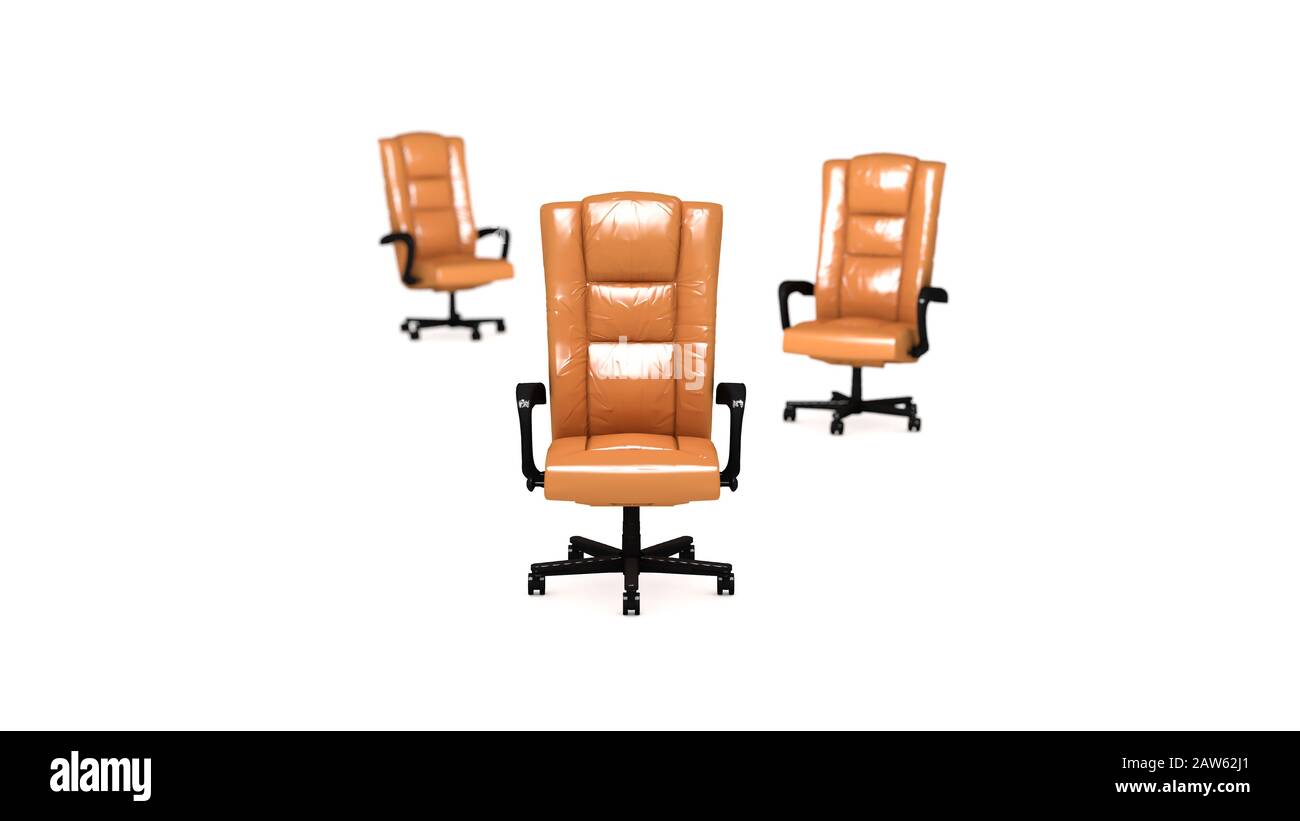 3d rendering, front view of standard office chair for business and ...